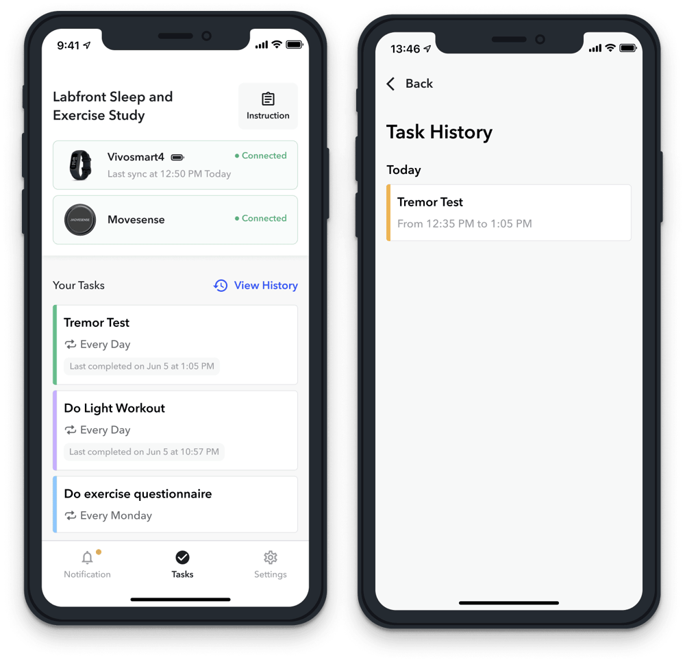 Collect: Complete Movesense Task